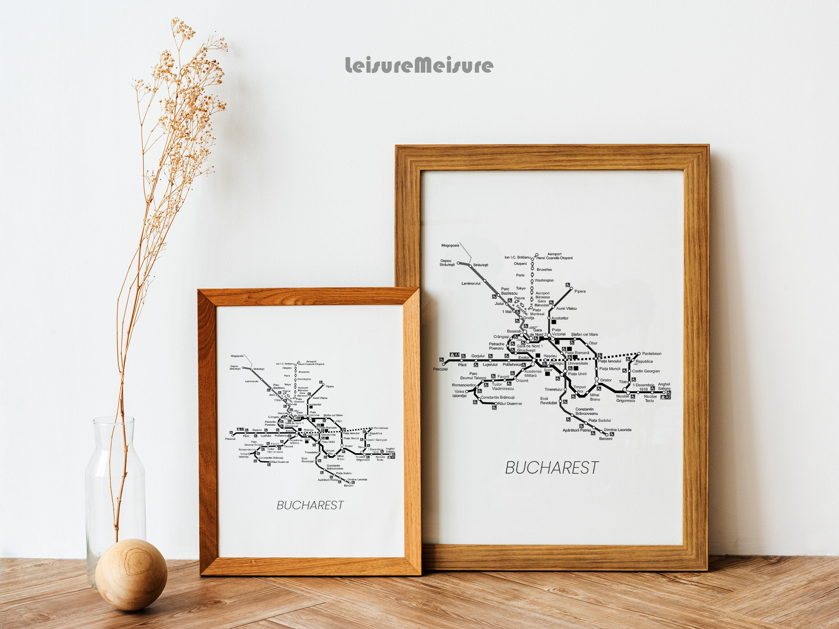 Bucharest Subway Map Poster | Digital Printable Wall Art | Print ...