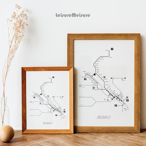 Bilbao Metro Map | Digital Printable Wall Art | Print Download City ...