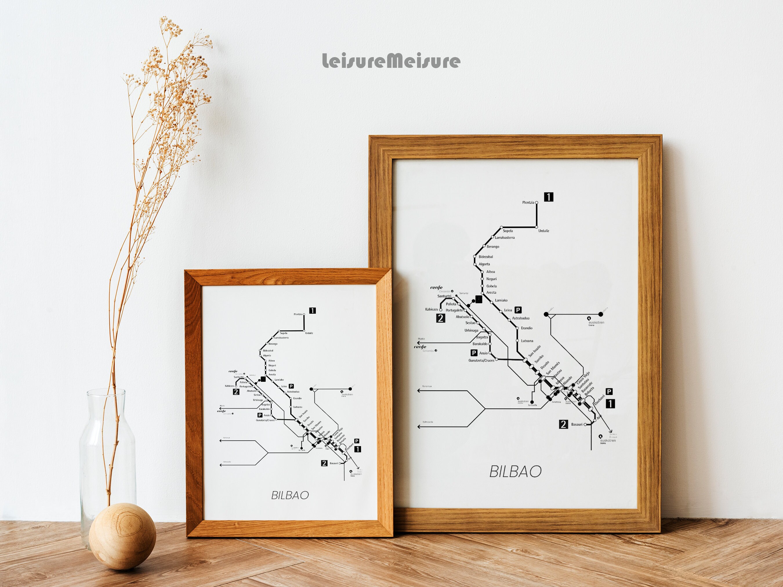 Bilbao Metro Map Digital Printable Wall Art Print Download City Subway ...