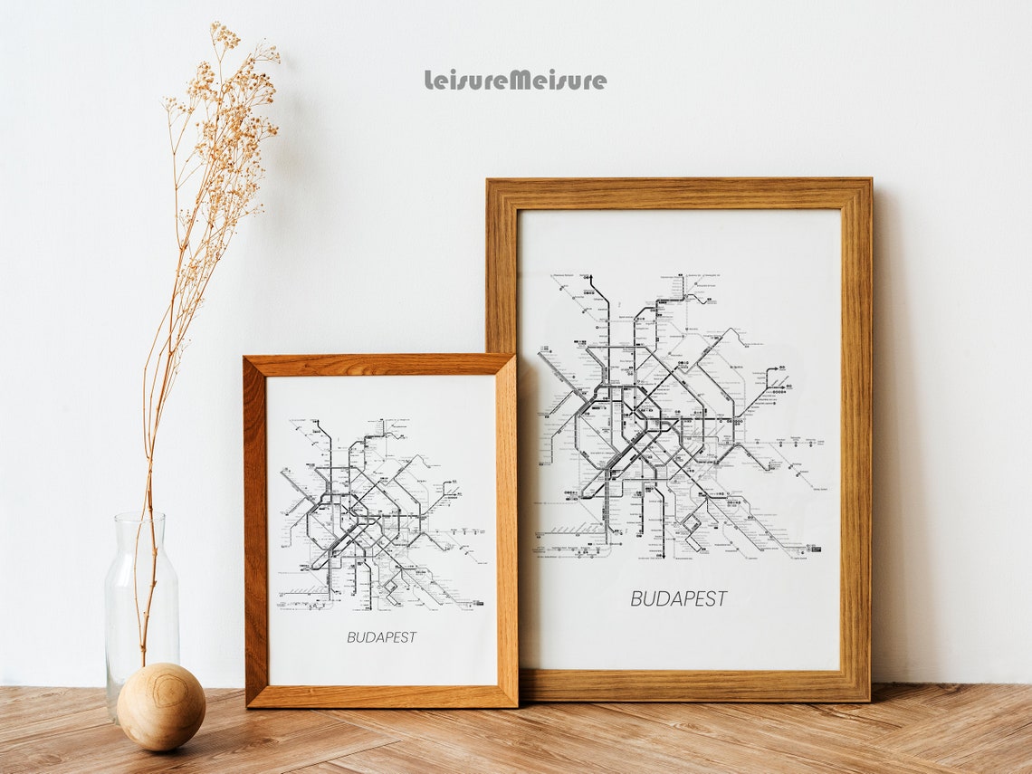 Budapest Metro Map | Digital Printable Wall Art | Print Download City ...