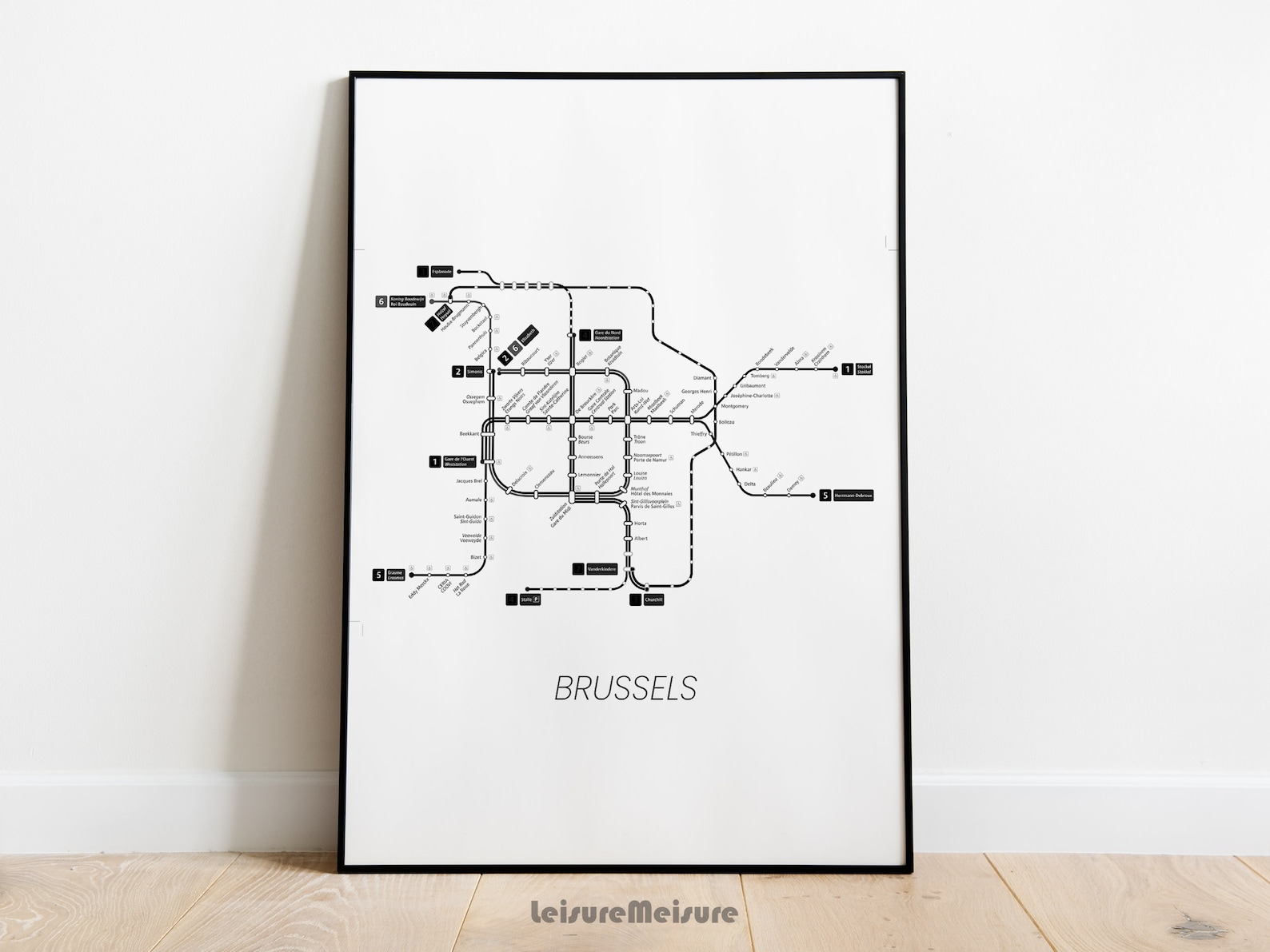Printable Brussels Subway Map | Digital Printable Wall Art | Print ...
