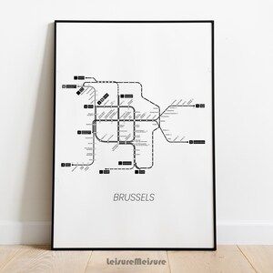 Printable Brussels Subway Map | Digital Printable Wall Art | Print ...