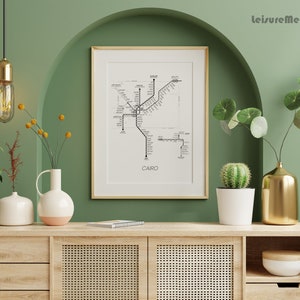 Cairo Metro Map | Digital Printable Wall Art | Print Download Subway ...