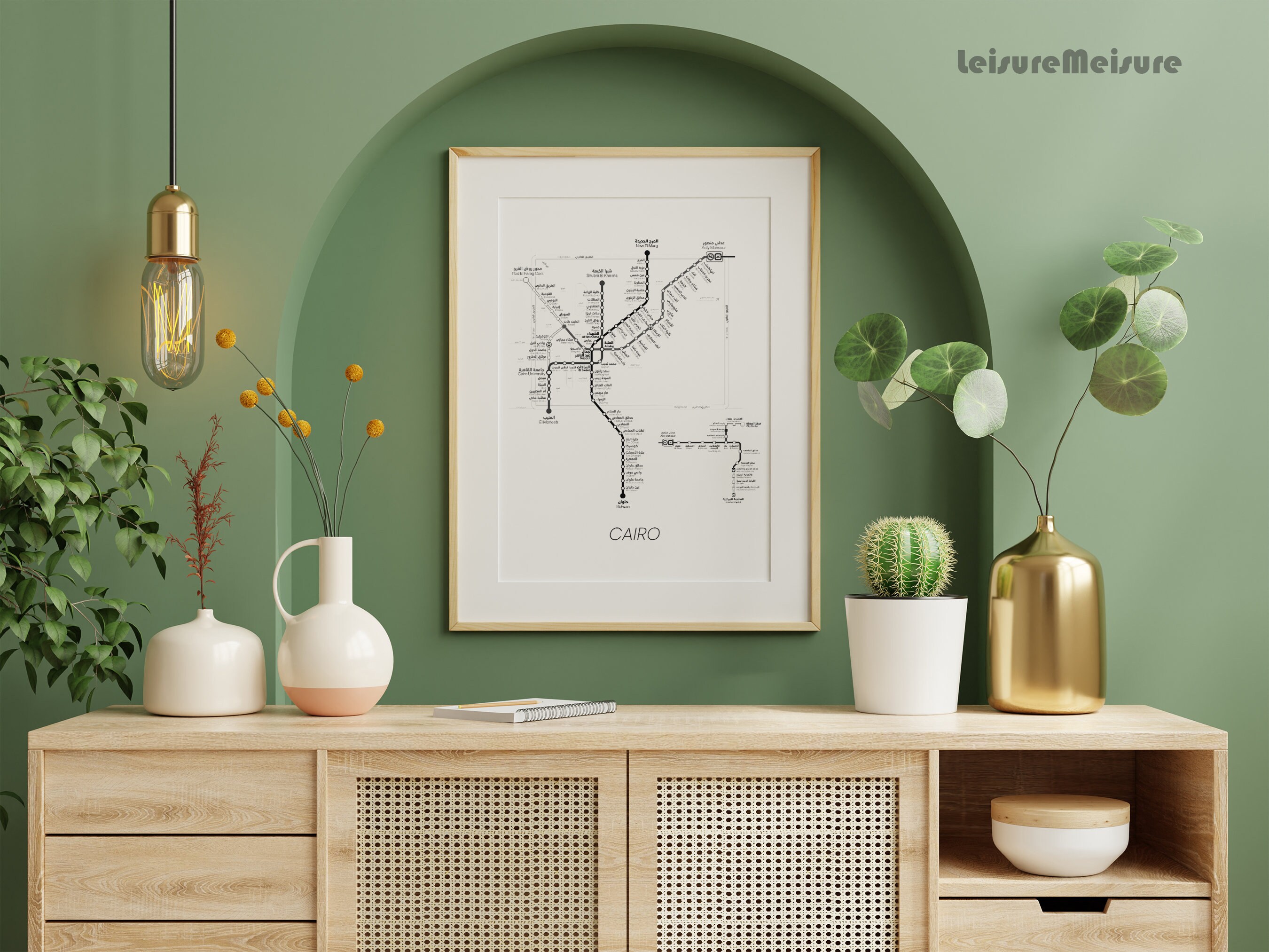 Cairo Metro Map | Digital Printable Wall Art | Print Download Subway ...