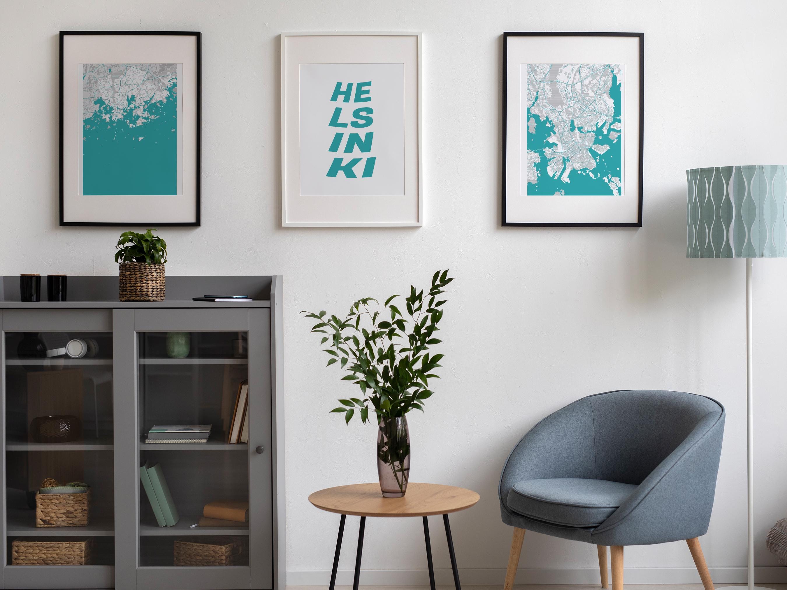 Set of 3 Helsinki City Map | Printable Wall Art | Finland Helsinki ...
