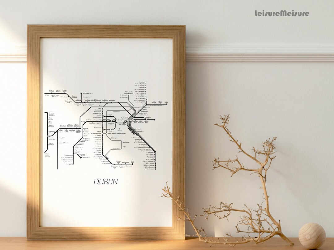 Dublin Metro Map Poster Digital Printable Wall Art Print Download ...