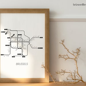 Printable Brussels Subway Map | Digital Printable Wall Art | Print ...