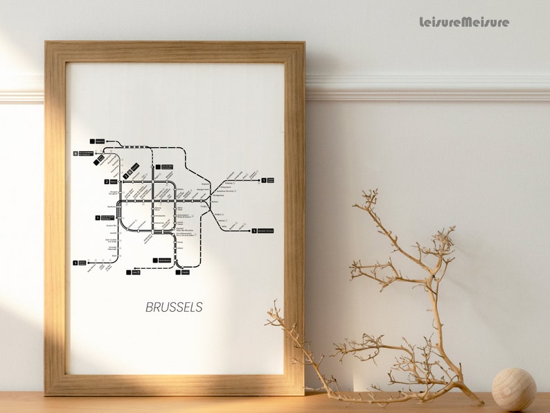Printable Brussels Subway Map | Digital Printable Wall Art | Print ...