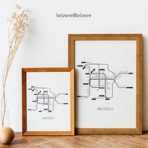 Printable Brussels Subway Map | Digital Printable Wall Art | Print ...