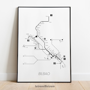 Bilbao Metro Map | Digital Printable Wall Art | Print Download City ...