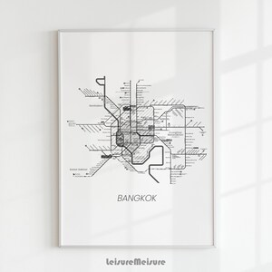 Bangkok Metro Map Poster | Digital Printable Wall Art | Print Download ...