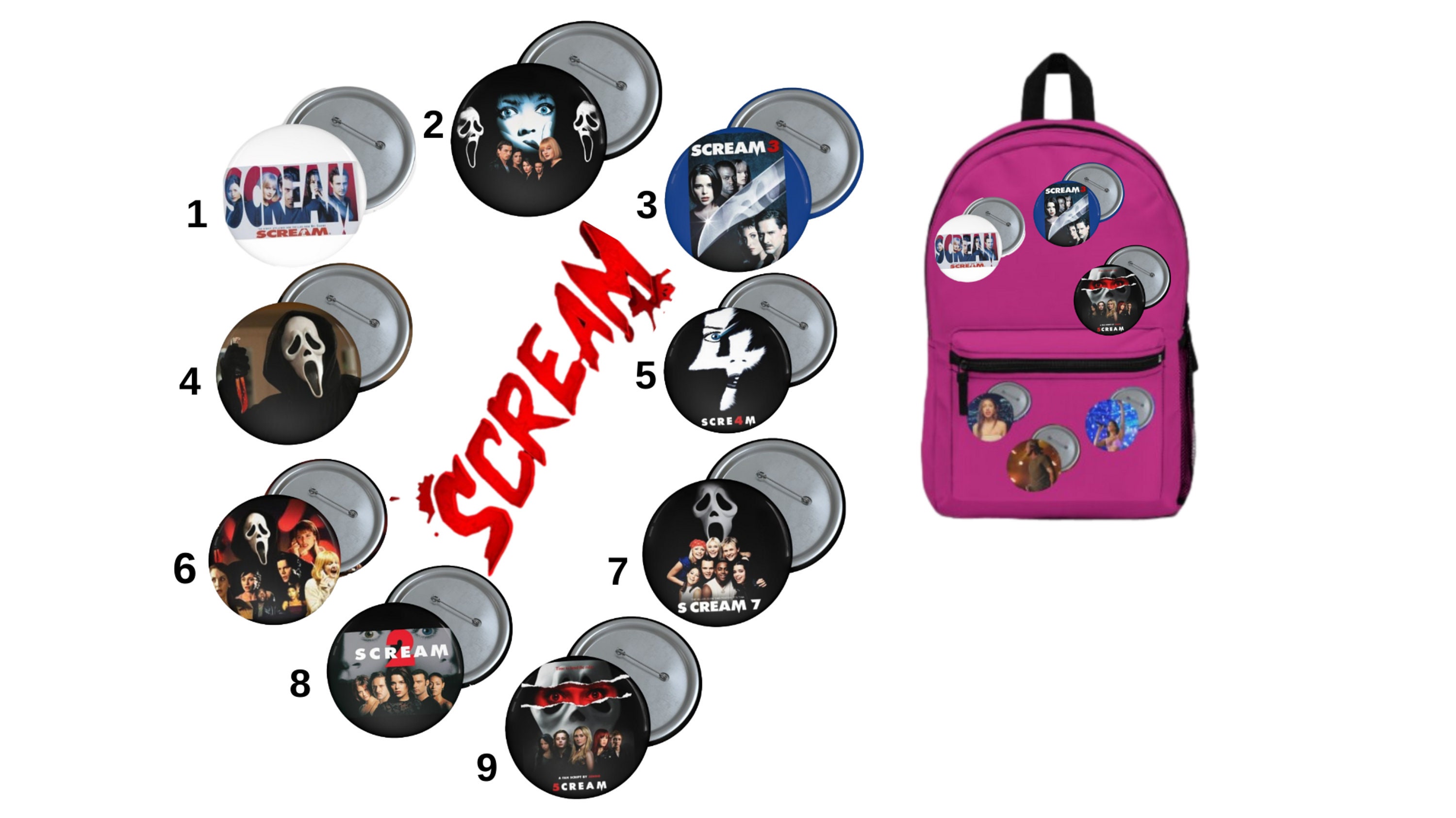 Death Black Punk Metal Pinback Button Pins, Band Pins, Music Pins,punk ...