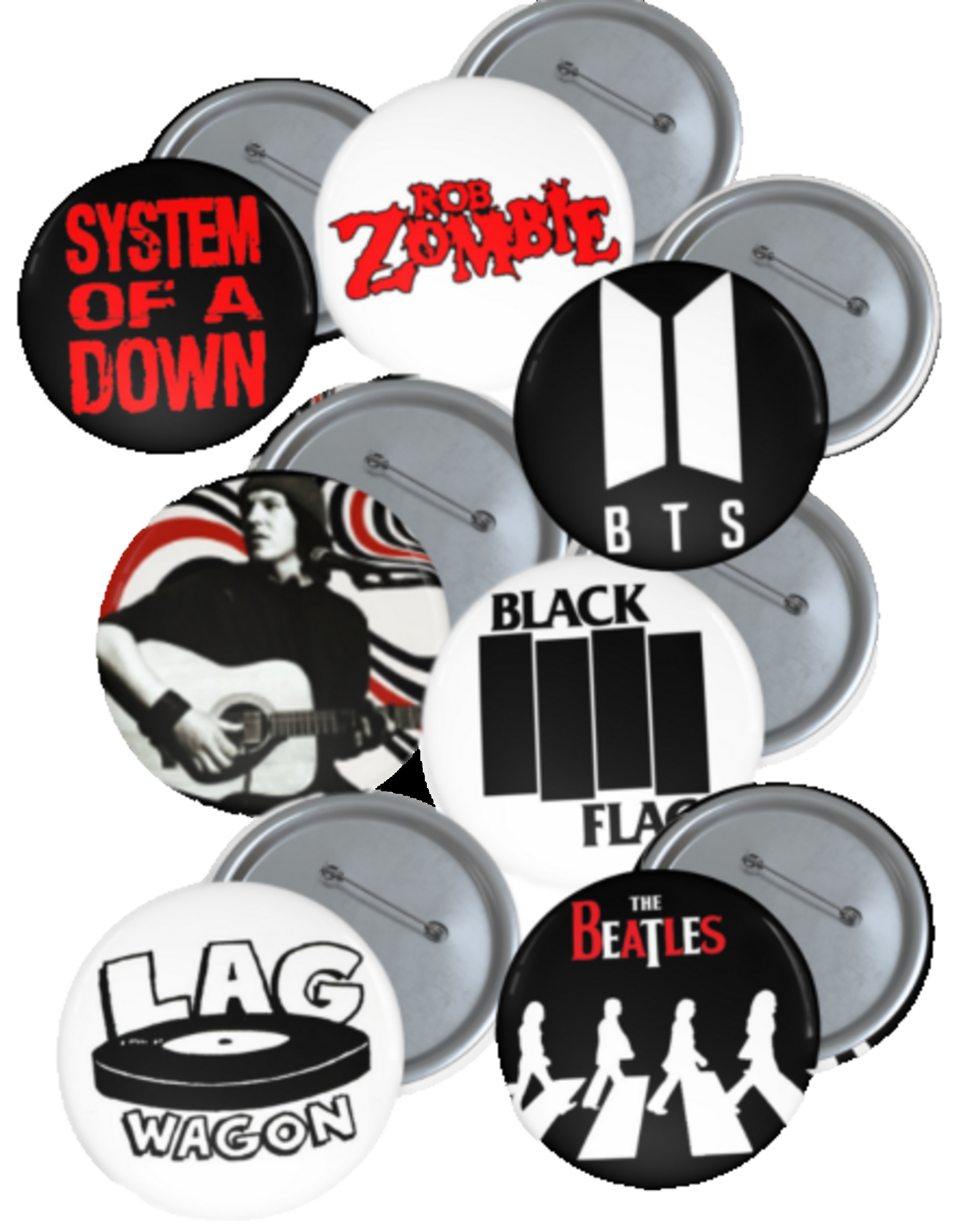 Death Black Punk Metal Pinback Button Pins, Band Pins, Music Pins,punk ...