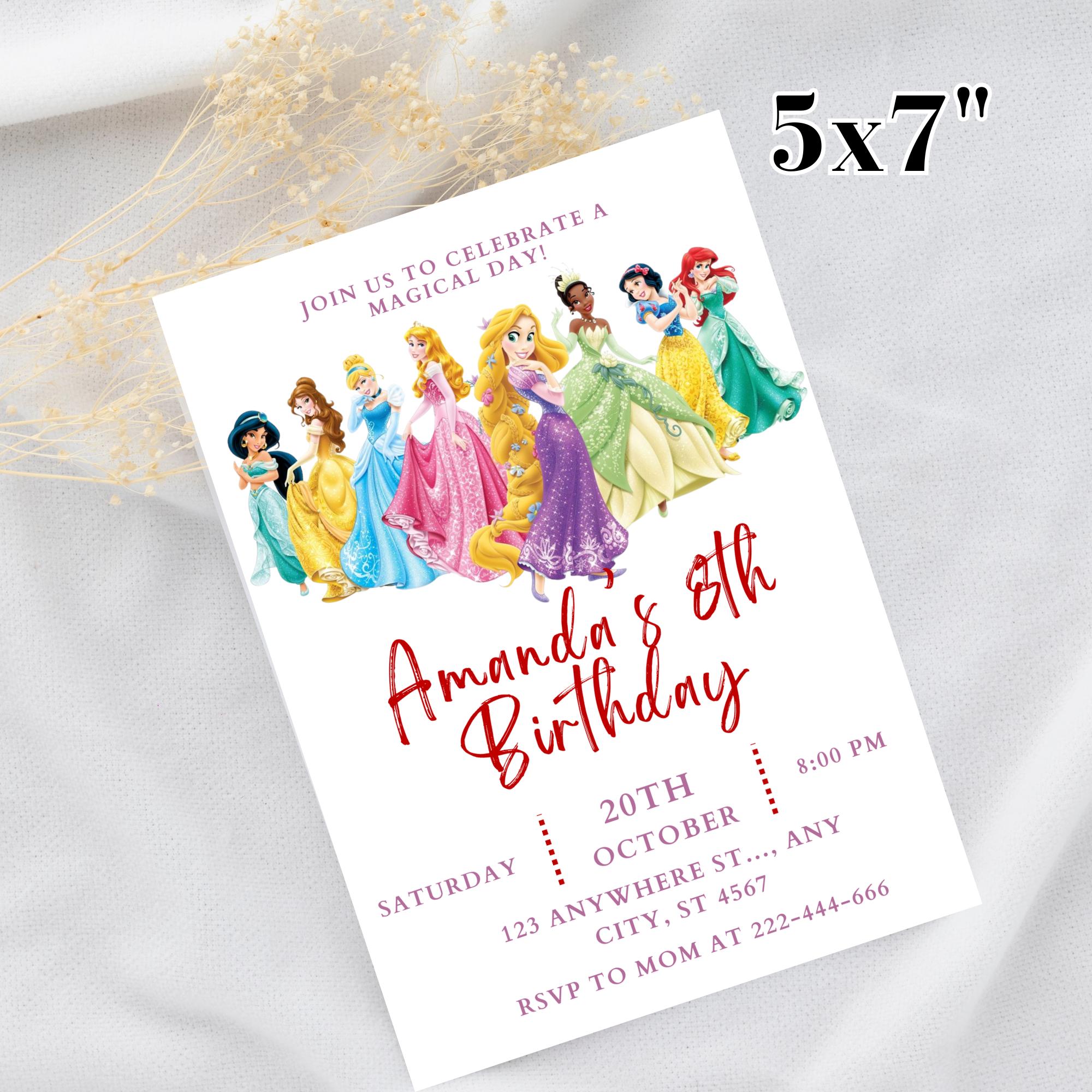 Princess Birthday Invitation Card | Editable Canva Template | Royal ...