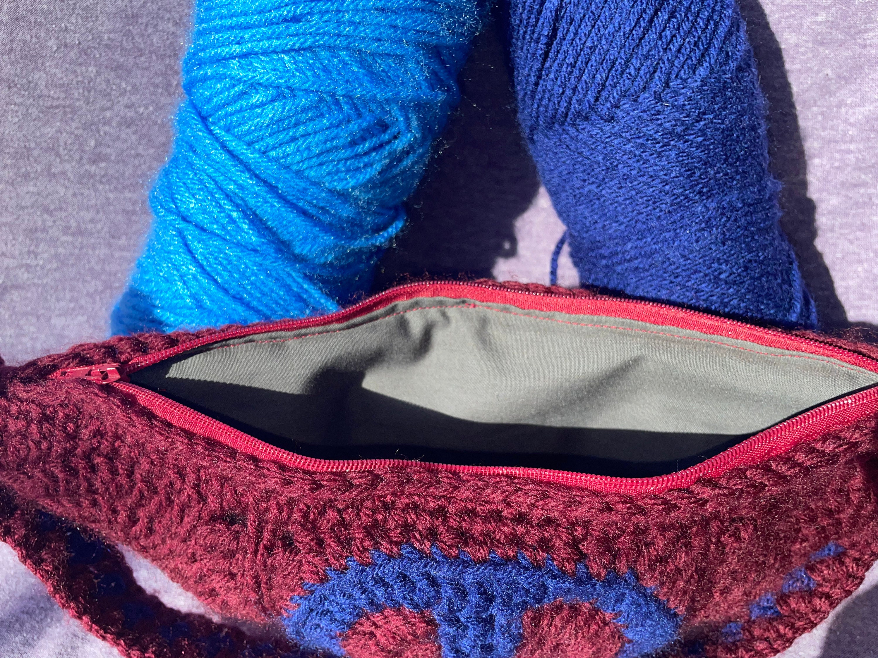 Peace Sign Maroon Crochet Crossbody Bag - Etsy