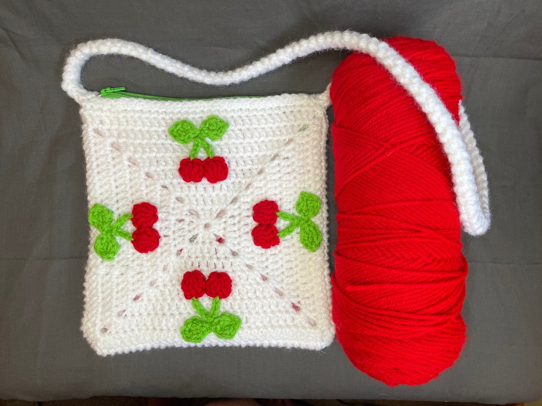 Cherry Crochet Granny Square Purse - Etsy