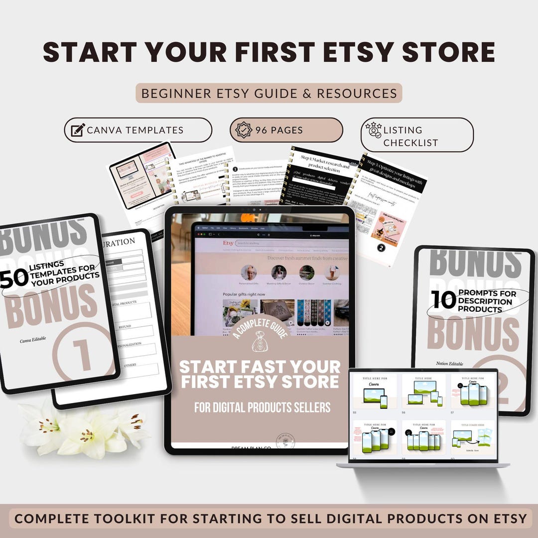 Etsy Starter Kit: Guide, Templates, Resell Rights (EN/ES) - Etsy