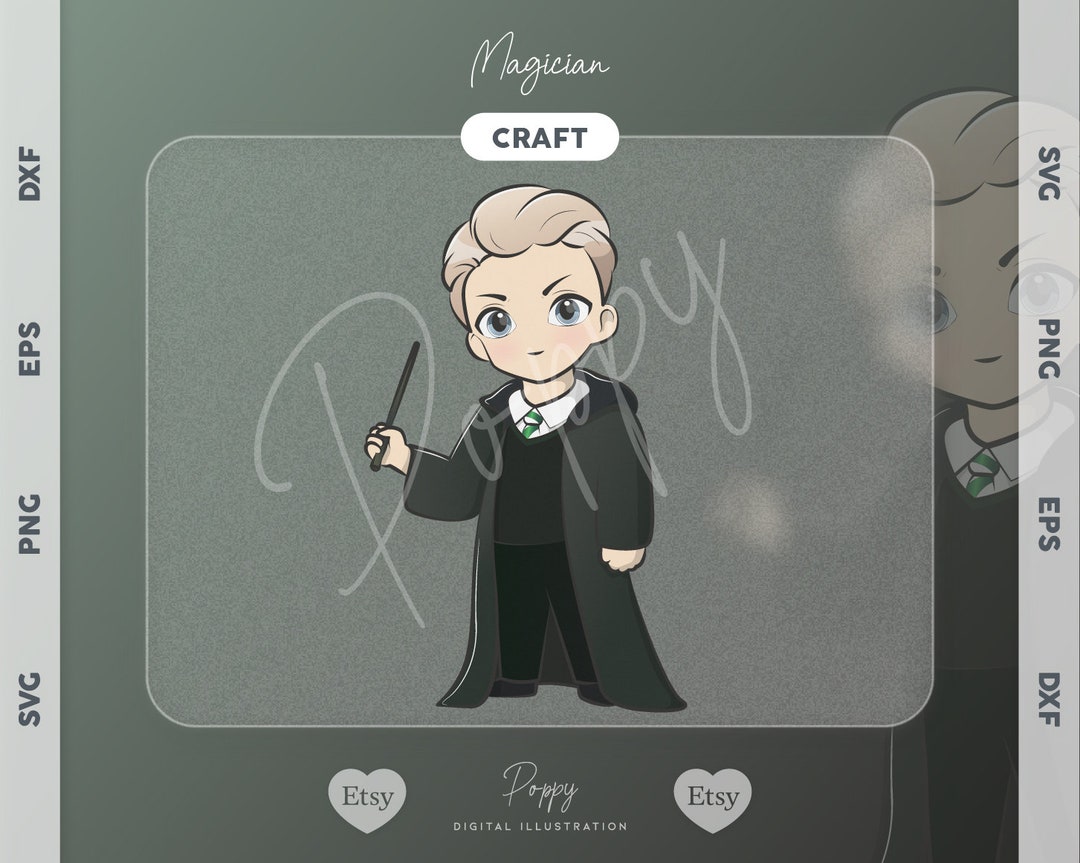 Chibi Wizard Clipart, Magic Broom, SVG, PNG - Etsy