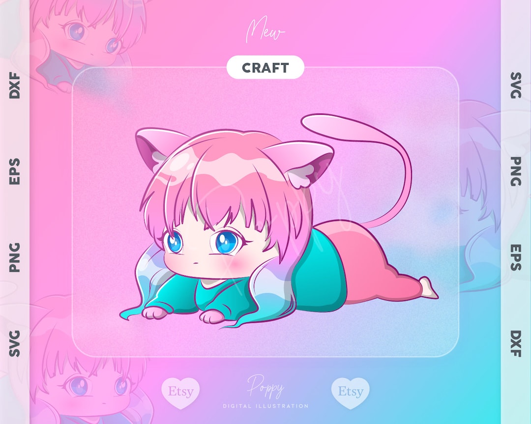 Mew SVG Mew PNG Silhouette Png / Layered Dxf / Clipart Eps / Pokemon ...