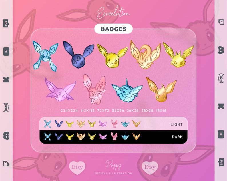 Eeveelution Sub Badges - Etsy