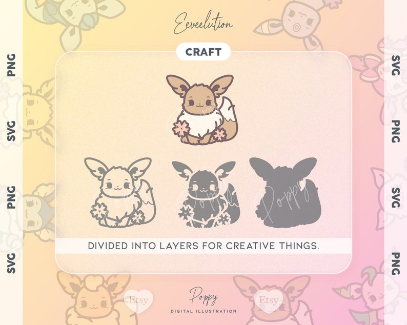 Kawaii Eeveelution Clipart Bundle: SVG, PNG (digital Download) - Etsy