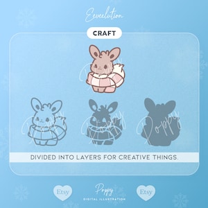 Christmas Eeveelution SVG Silhouette PNG / Layered / Clipart / Pokemon ...