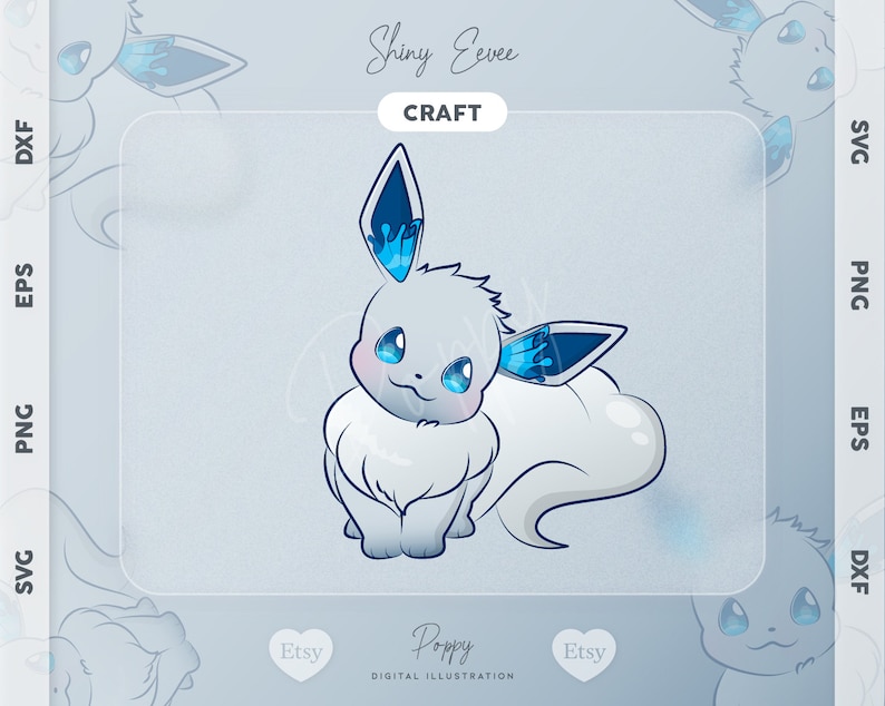 Shiny Eevee SVG Silhouette / Sub Badge for Twitch / PNG / Layered Dxf ...