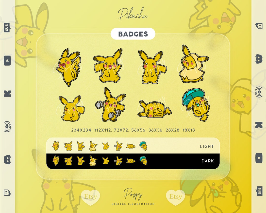 Pikachu Sub Badges - Etsy
