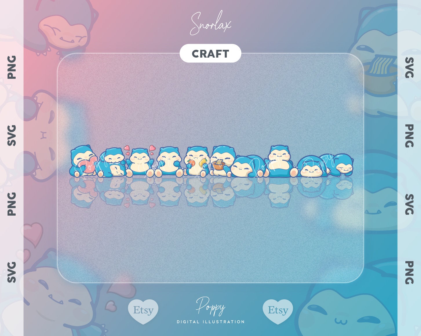 Adorable Snorlax Bundle SVG, PNG / EPS / Snorlax / Dxf / Layered ...