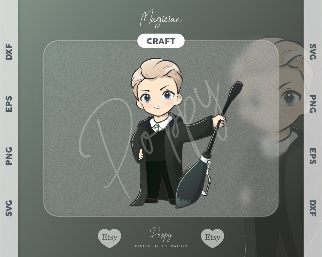 Chibi Magician Clipart: Broom, Cricut Cutting File (SVG, PNG) - Etsy