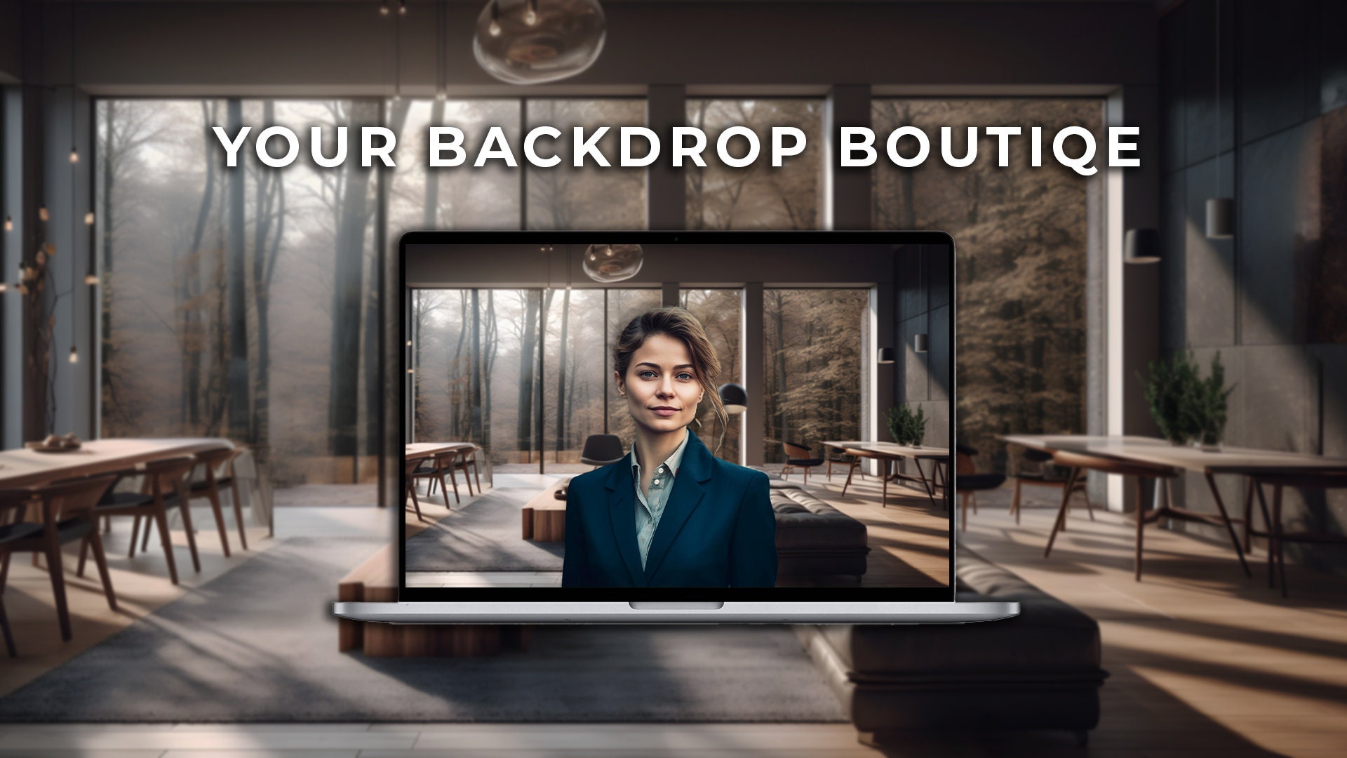 Zoom Background Virtual Background Modern Office - Etsy Israel