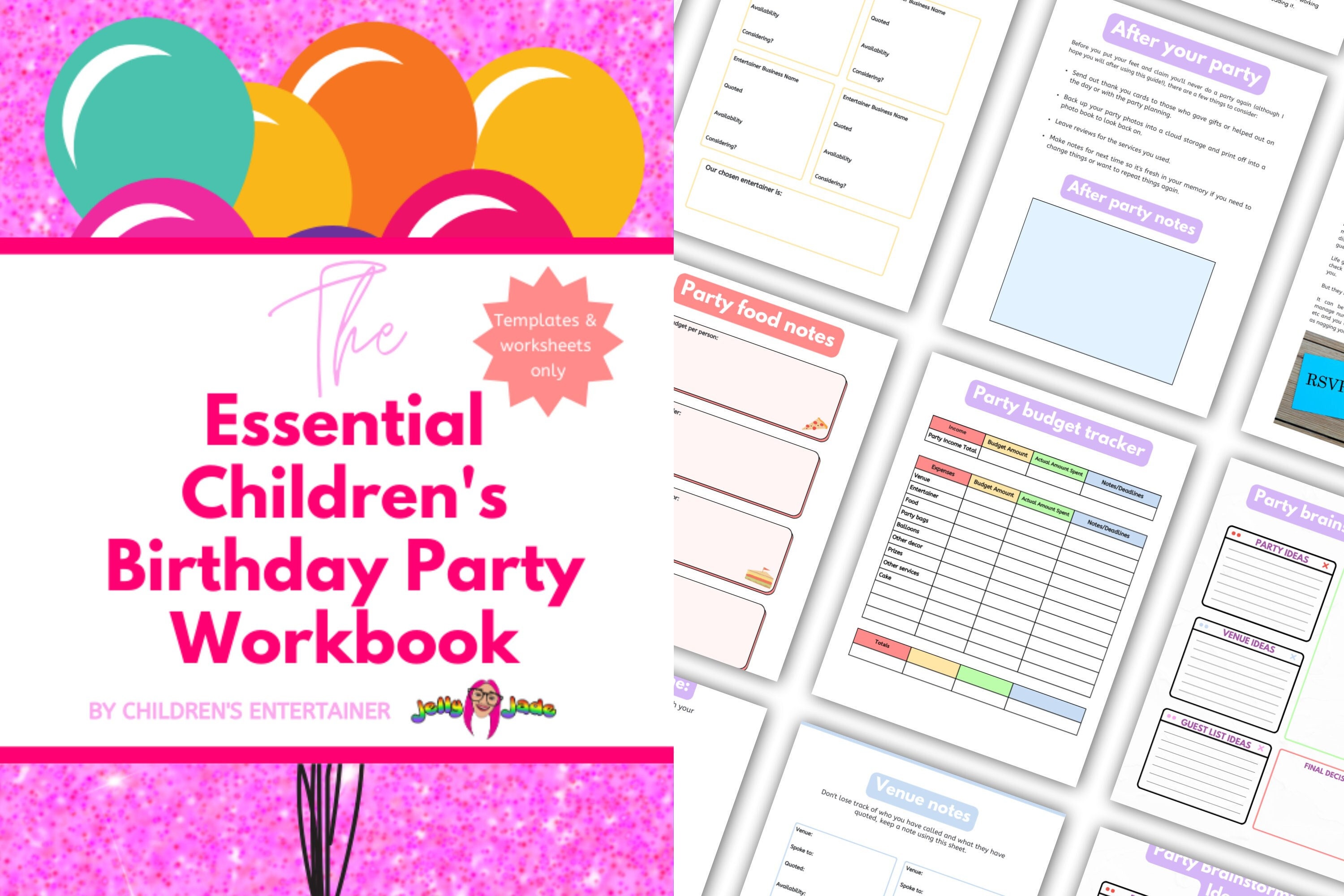 Children's Birthday Party Workbook, Birthday Templates, Plan a Party ...