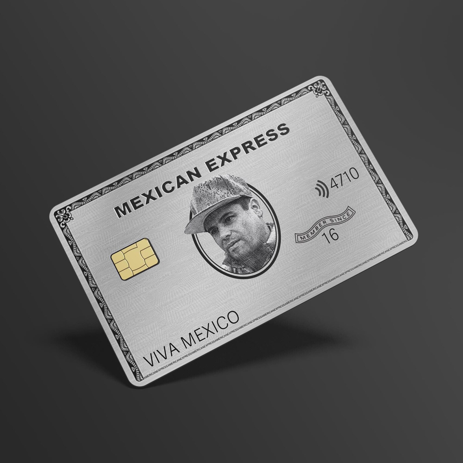 El Chapo Mexican Exp Credit Card Vinyl Sticker, Credit Card Cover ...