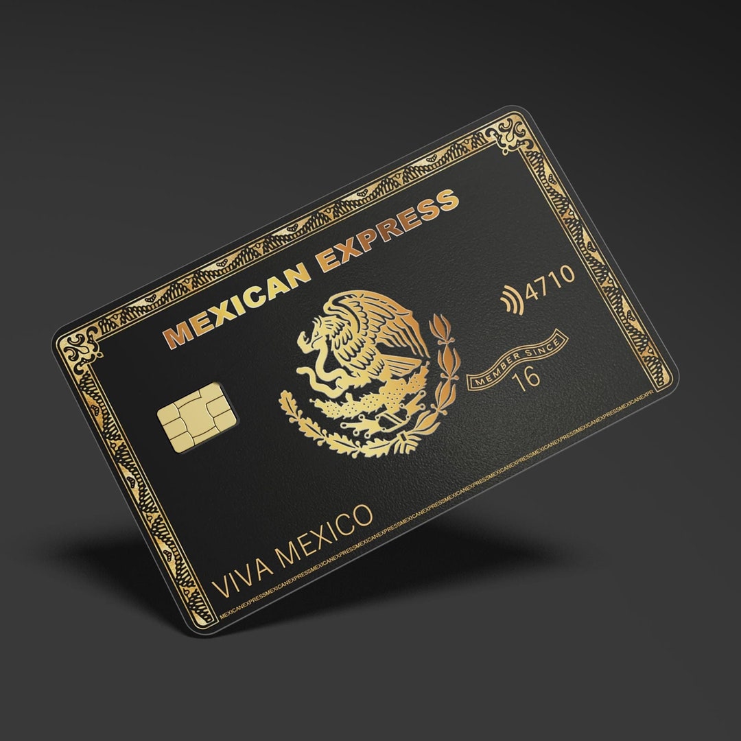 Mexican Exp. Gold Credit Card Vinyl Sticker, Credit Card Cover - Etsy