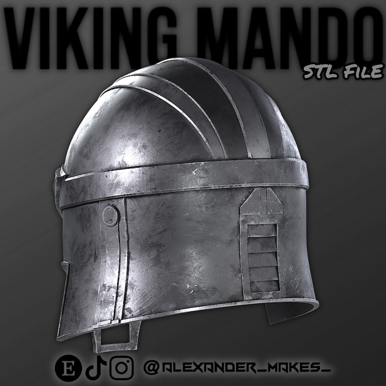 Viking Mandalorian Helmet STL File | 3D Print - Etsy