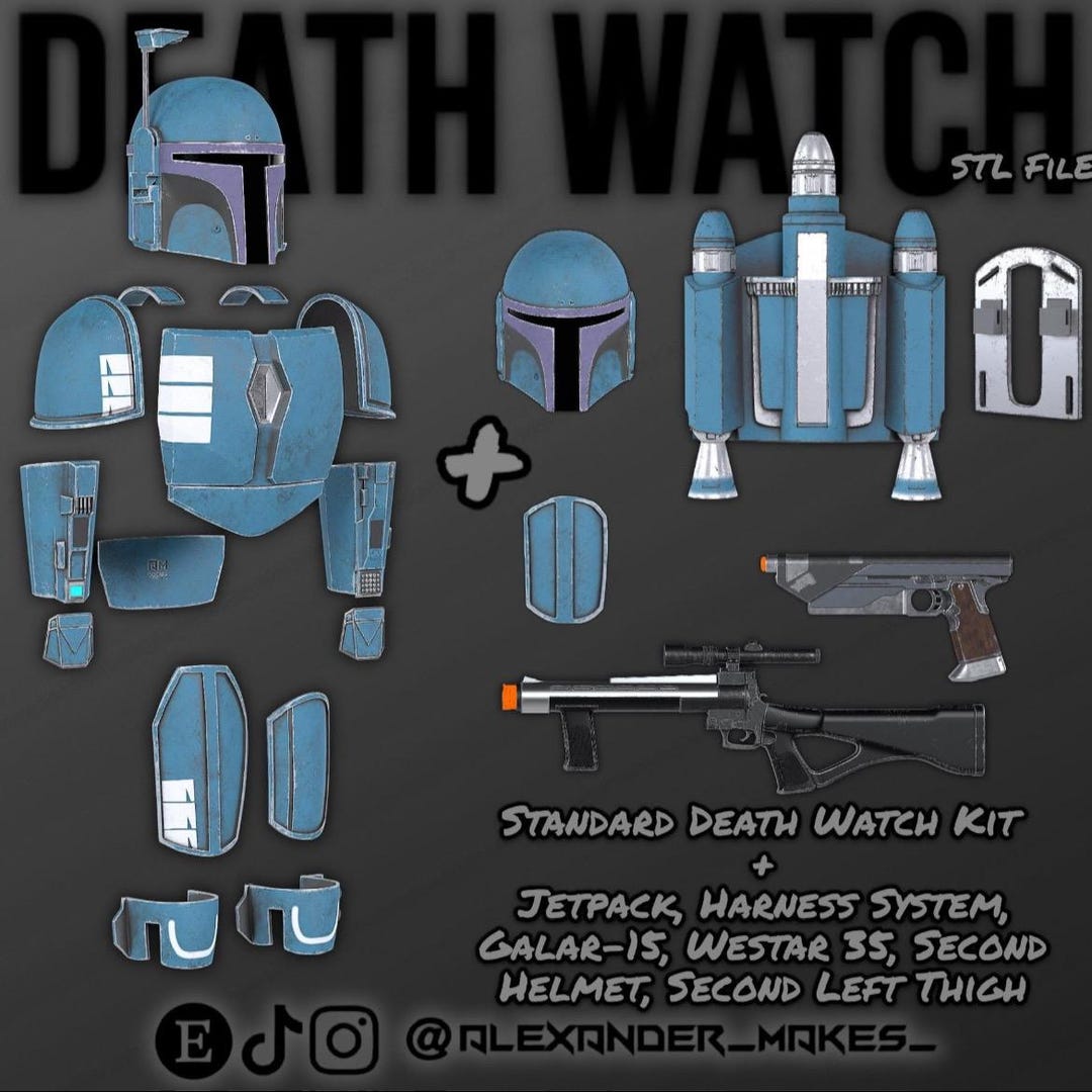 Death Watch Armor - the Mandalorian | Axe Woves | Death Watch Jet Pack | Death Watch Rifle ...