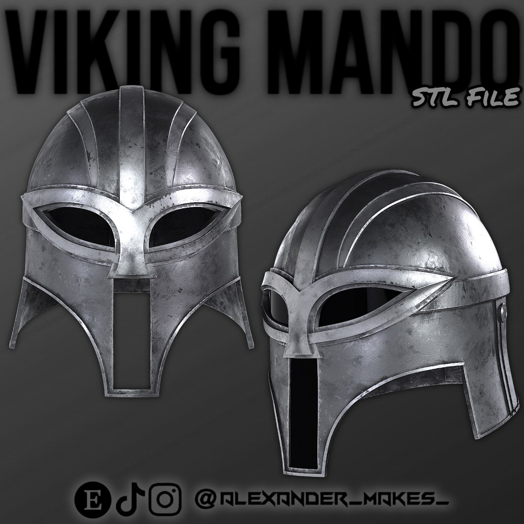Viking Mandalorian Helmet | Mando Helmet | Viking Helmet | Mandalorian ...