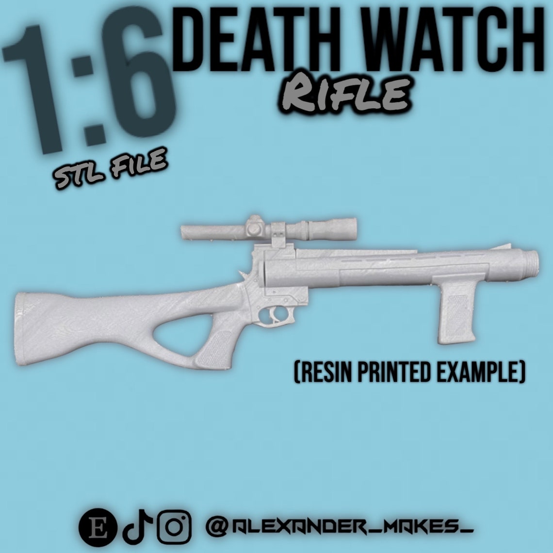 1:6 the Mandalorian Death Watch Rifle Death Watch Carbine Mandalorian ...