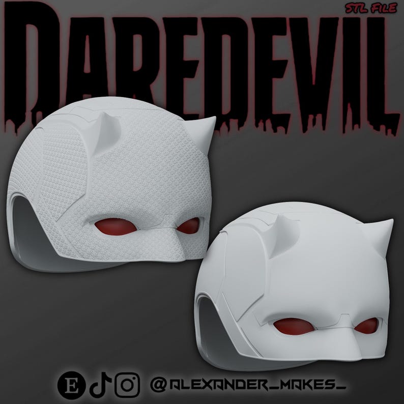Daredevil Cowl Mask: Born Again 3D Print File (STL) - Etsy