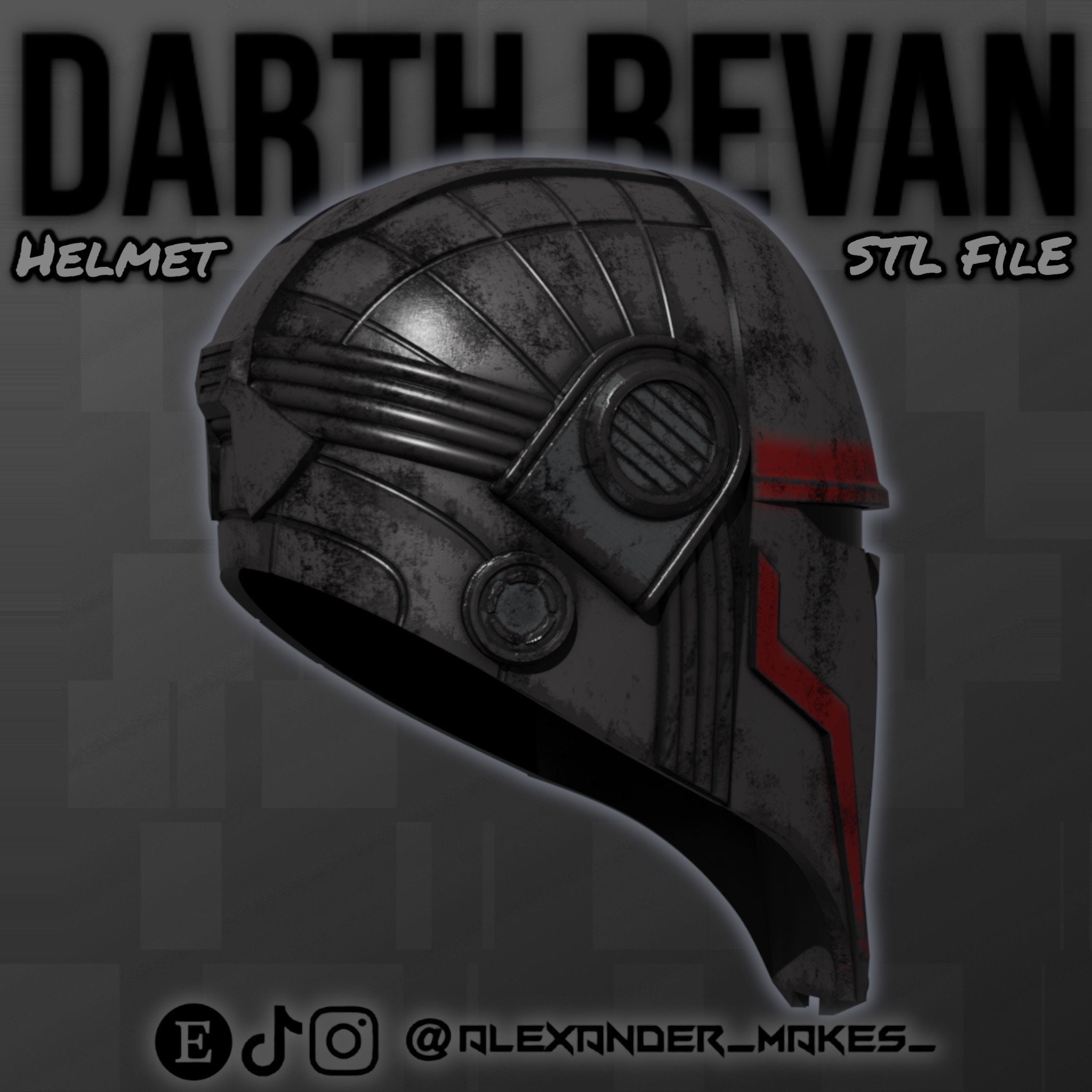 Darth Revan Helmet 3D Print File (STL) - Etsy