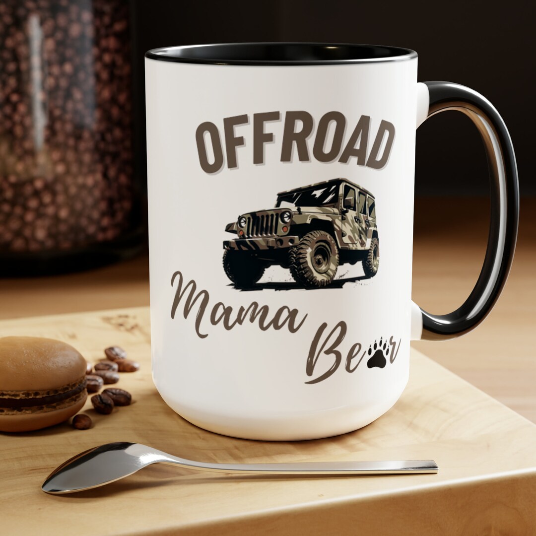 Mama Bear Jeep Two-tone Coffee Mugs, 15oz - Etsy