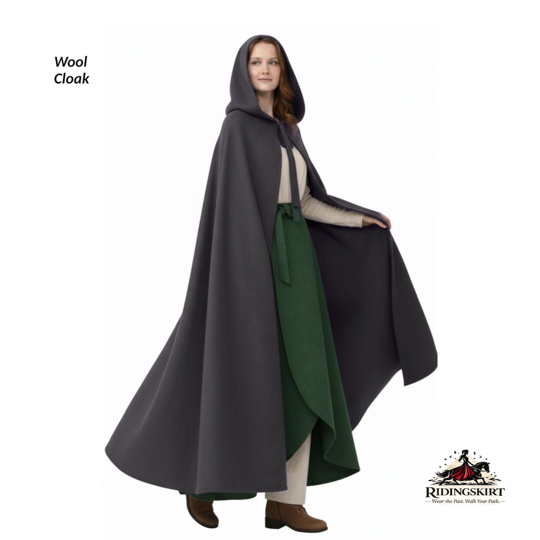 Handmade Wool Hooded Cloak - Medieval Viking LARP Reenactment Cape - Etsy