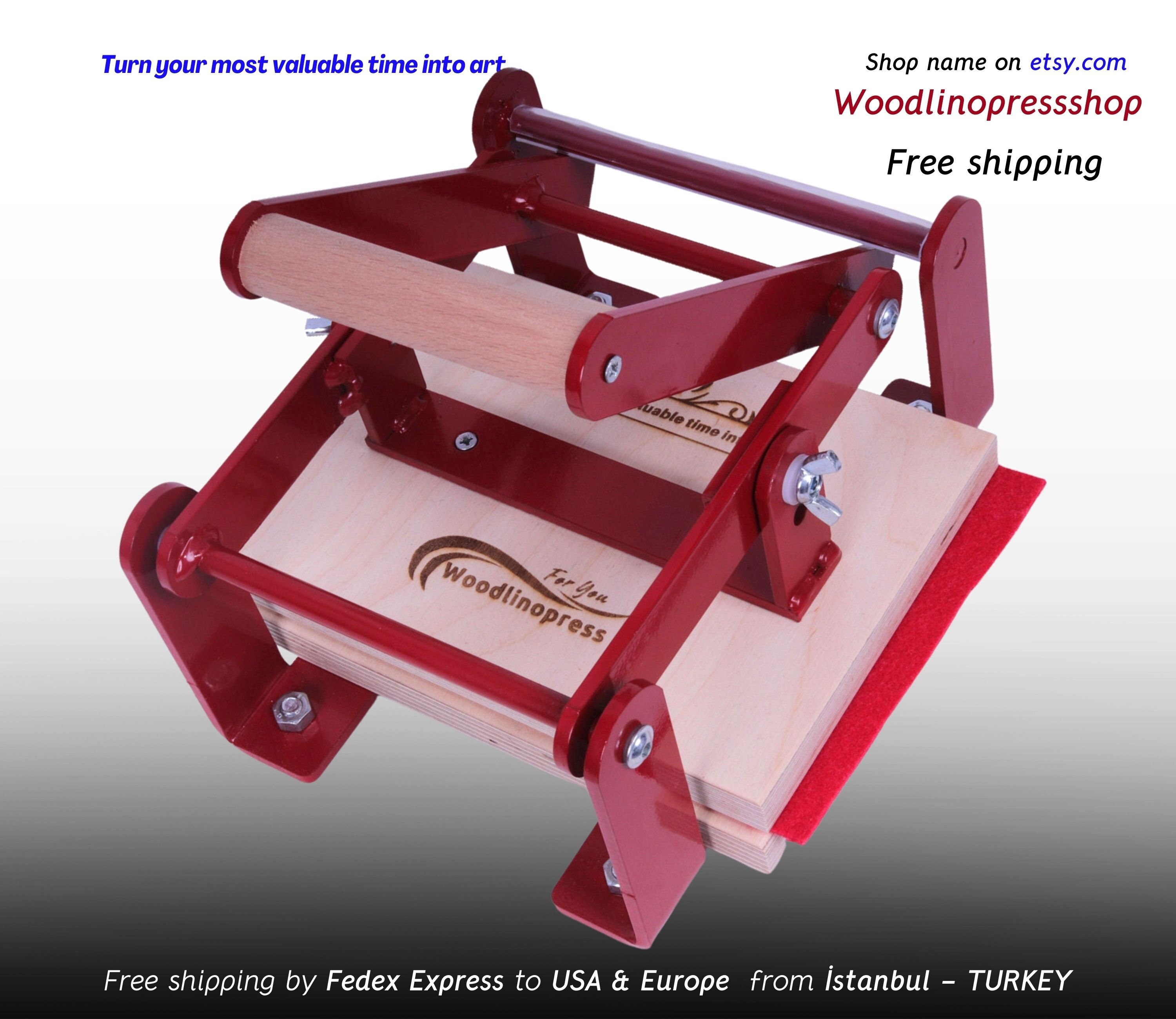 A5 Block Printing Press, Handcrafted for Linocut Art, Durable Linoleum ...