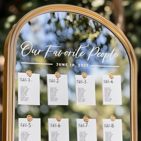 Mirror Seating Chart - Etsy
