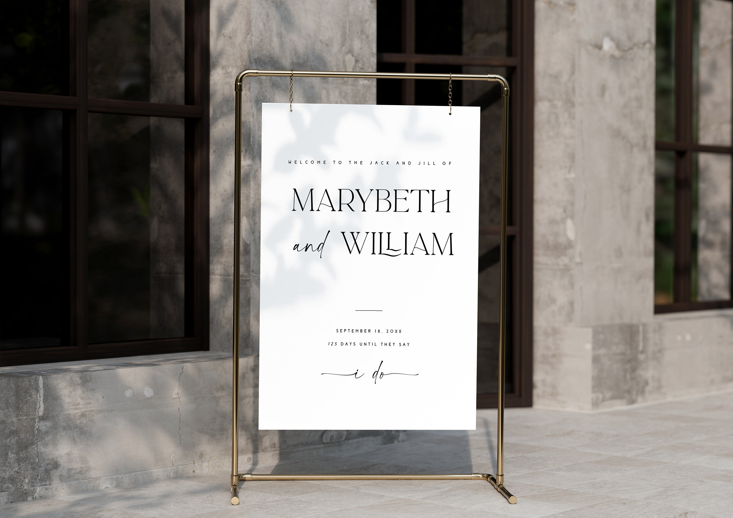 Minimalist Jack and Jill Welcome Sign: Modern Wedding Shower (digital ...