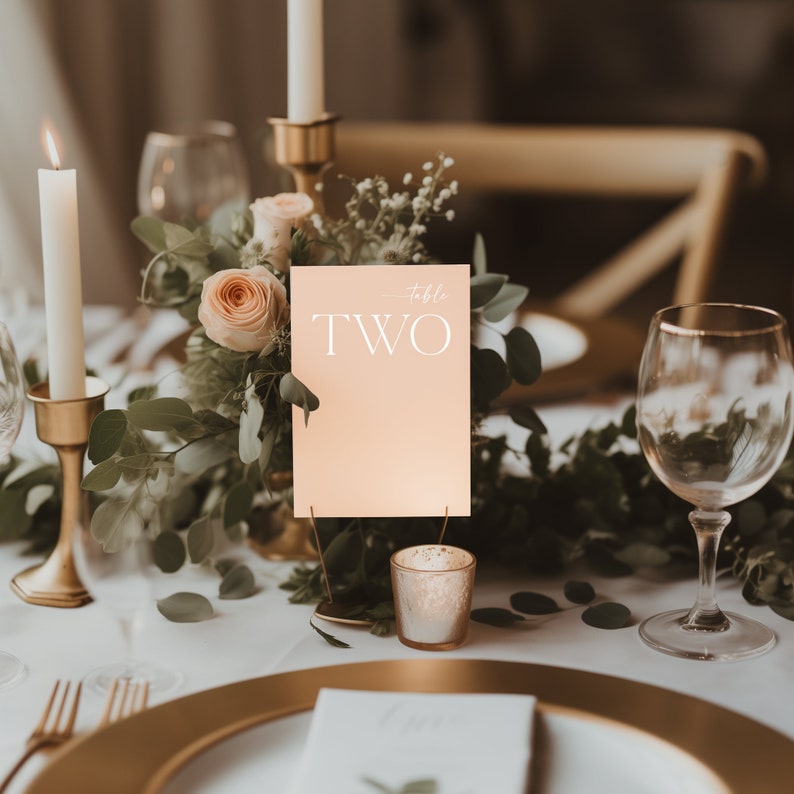Modern Minimalist Wedding Table Numbers Template (digital Download) - Etsy