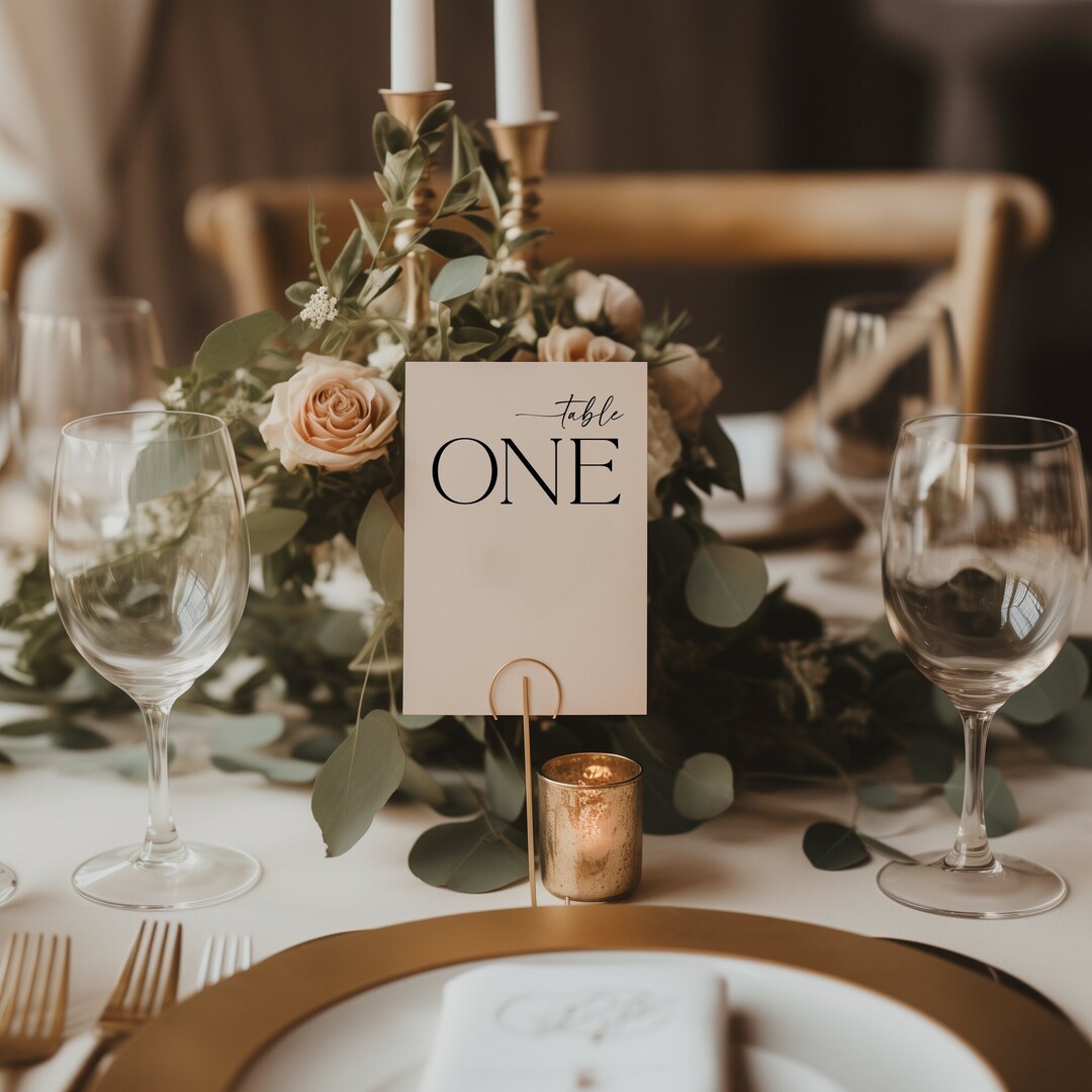 Modern Minimalist Wedding Table Numbers Template (digital Download) - Etsy