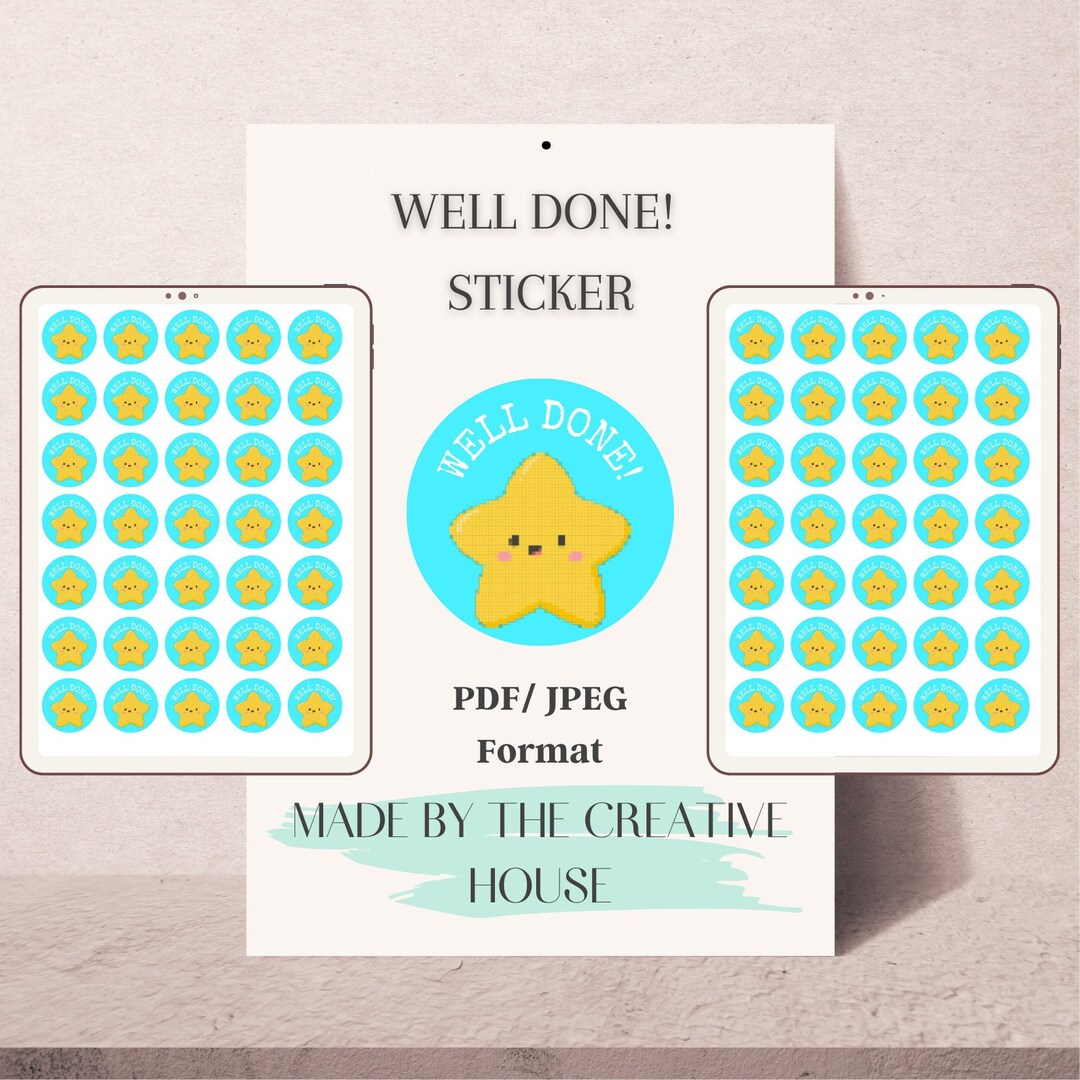 Well Done Sticker Sheet/marking Work /good Job Star - Etsy