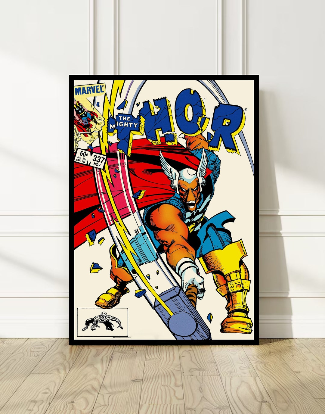 Vintage Superhero Art Deco Poster Marvel & DC Comics Pop Art for Boys ...