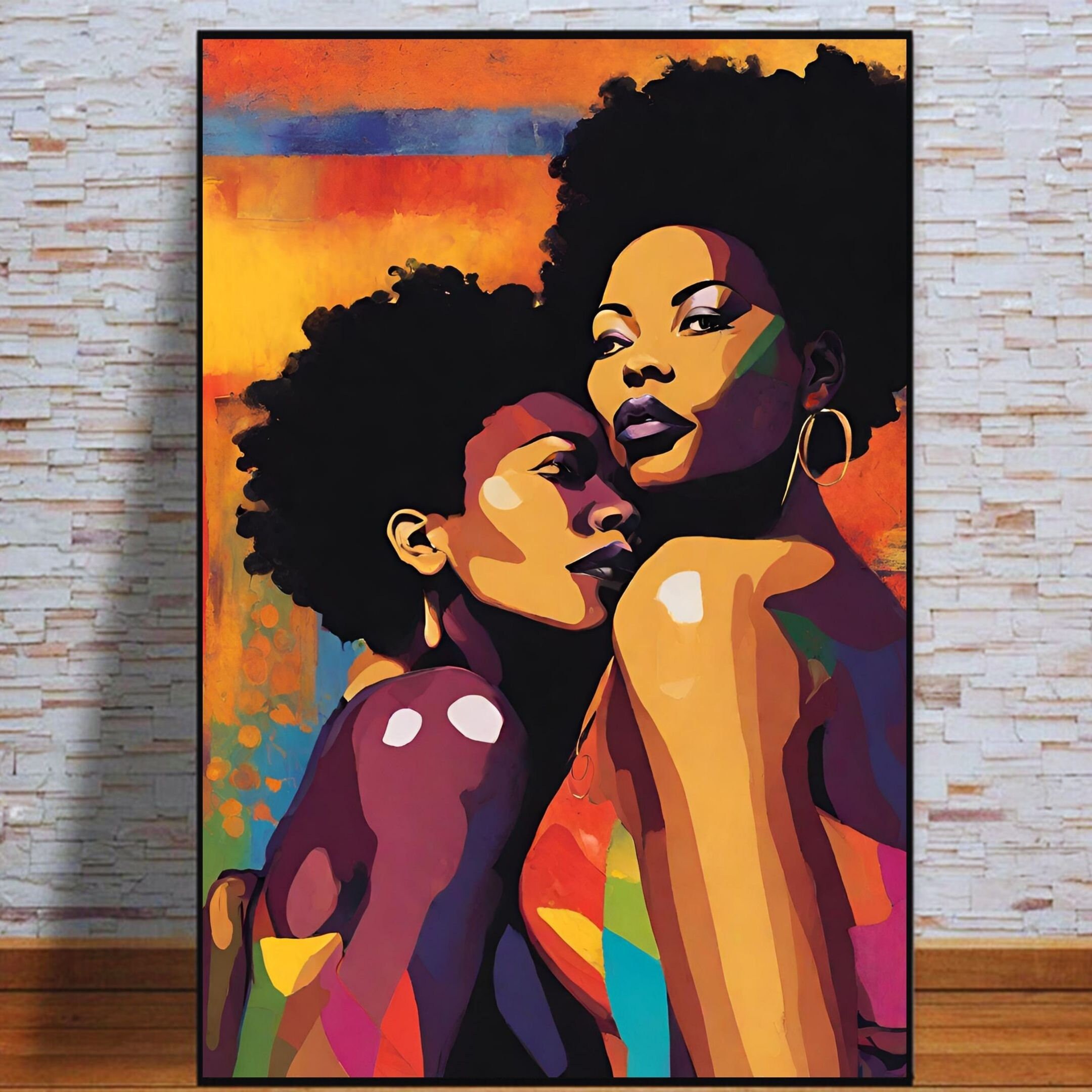 Queer Abstract Unique Gift LGBTQ Art Black Sapphic Art Print Bold and ...